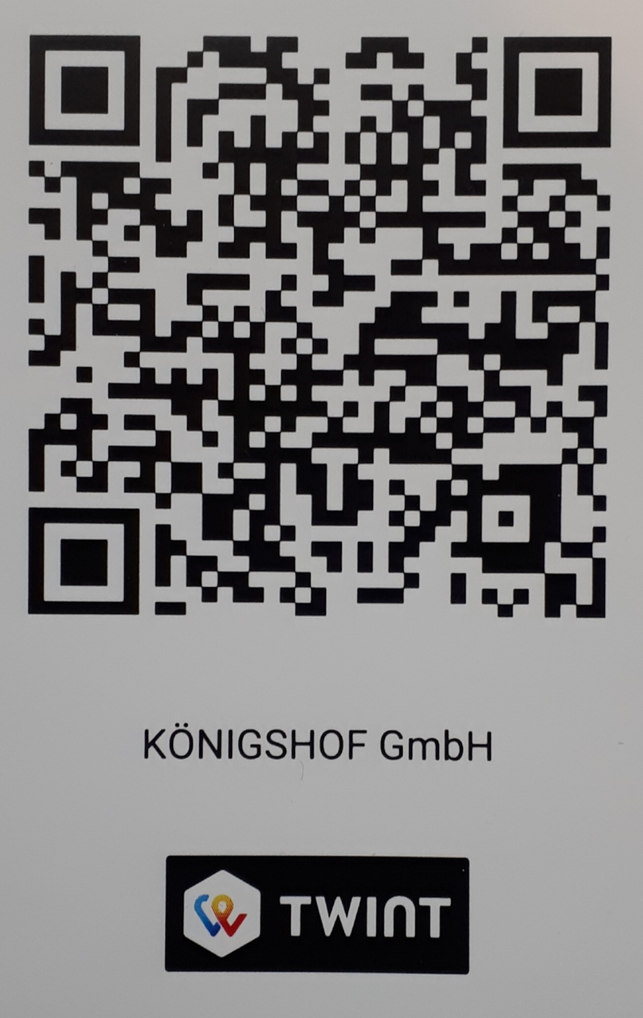 Twint – QR-Code KÖNIGSHOF – KÖNIGSHOF GmbH